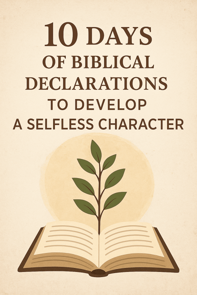 Biblical Declarations for Selflessness: Develop a Selfless Character